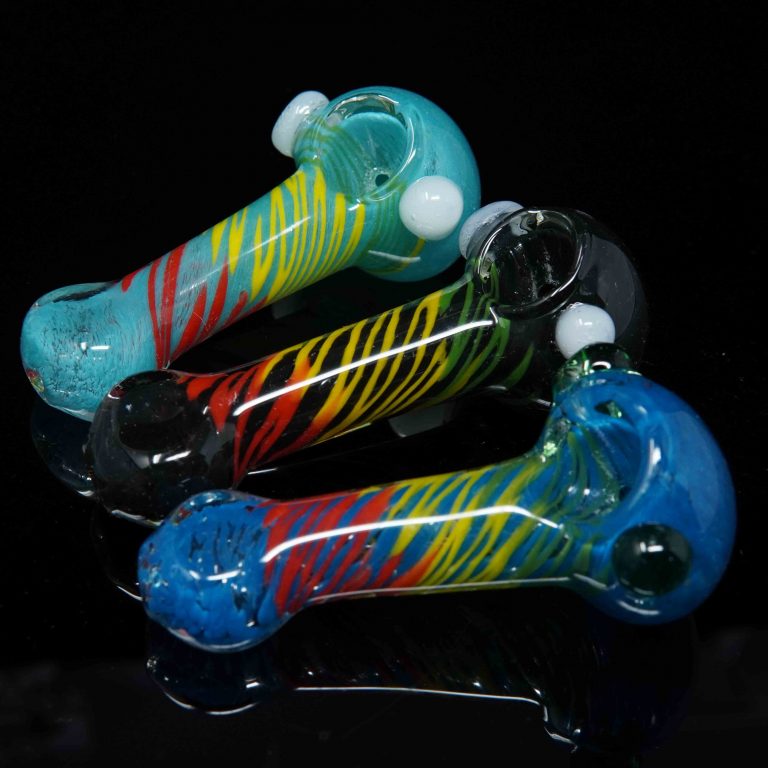 Handmade 3.5" Mini Rasta Straight Glass Pipe - Project Alpha Pipes