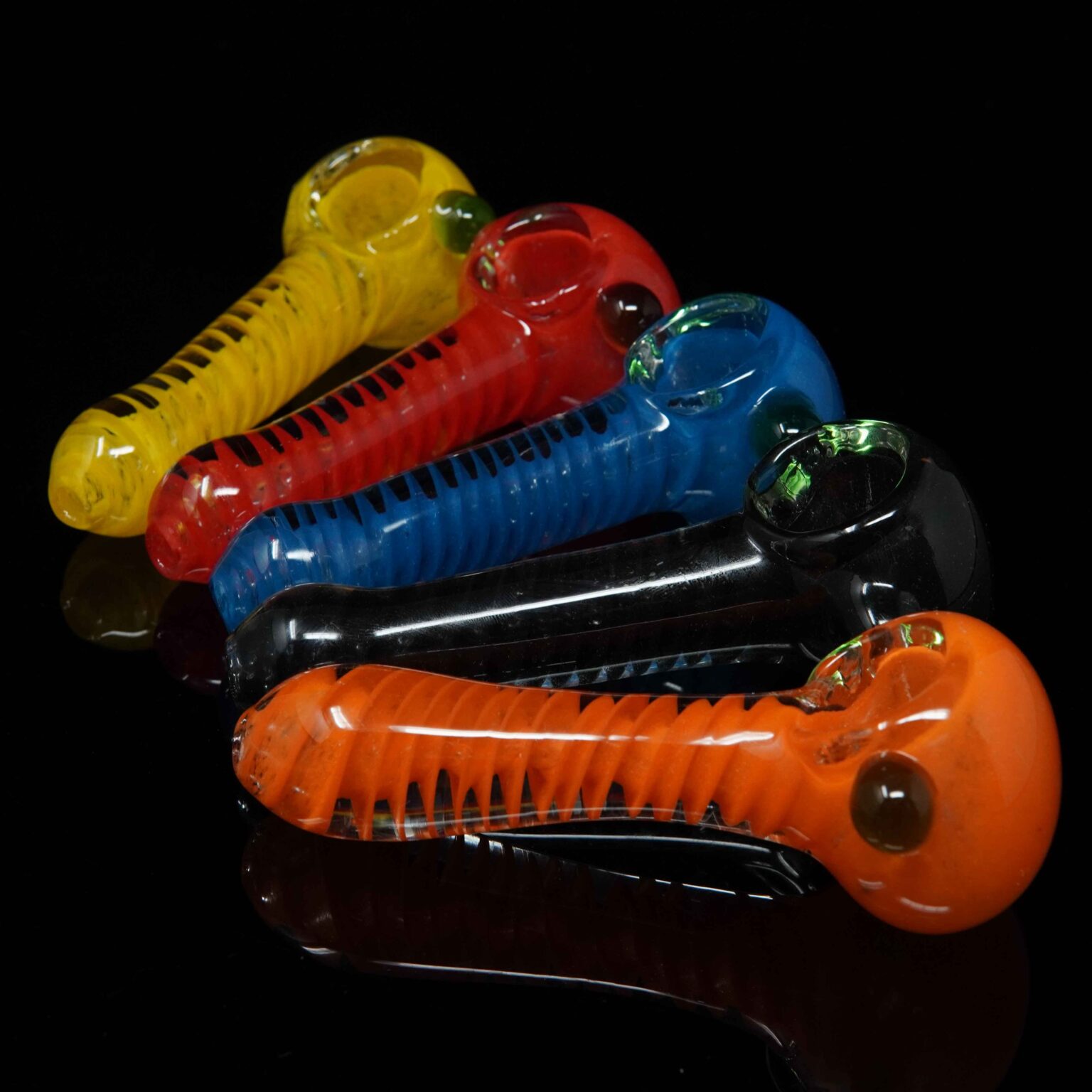 Handmade 5" Spiral Trident Glass Pipe - Project Alpha Pipes