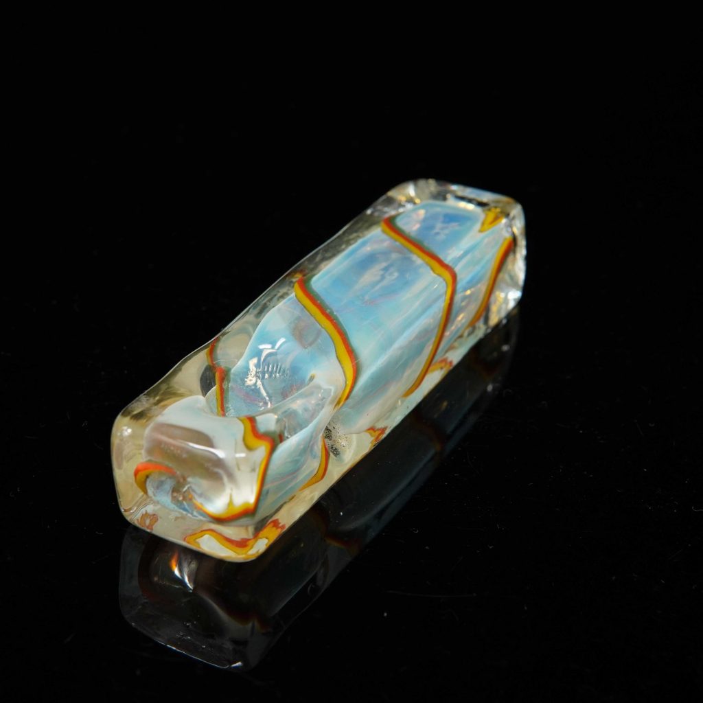 Handmade 3.5" Rasta Square Glass Pipe - Project Alpha Pipes