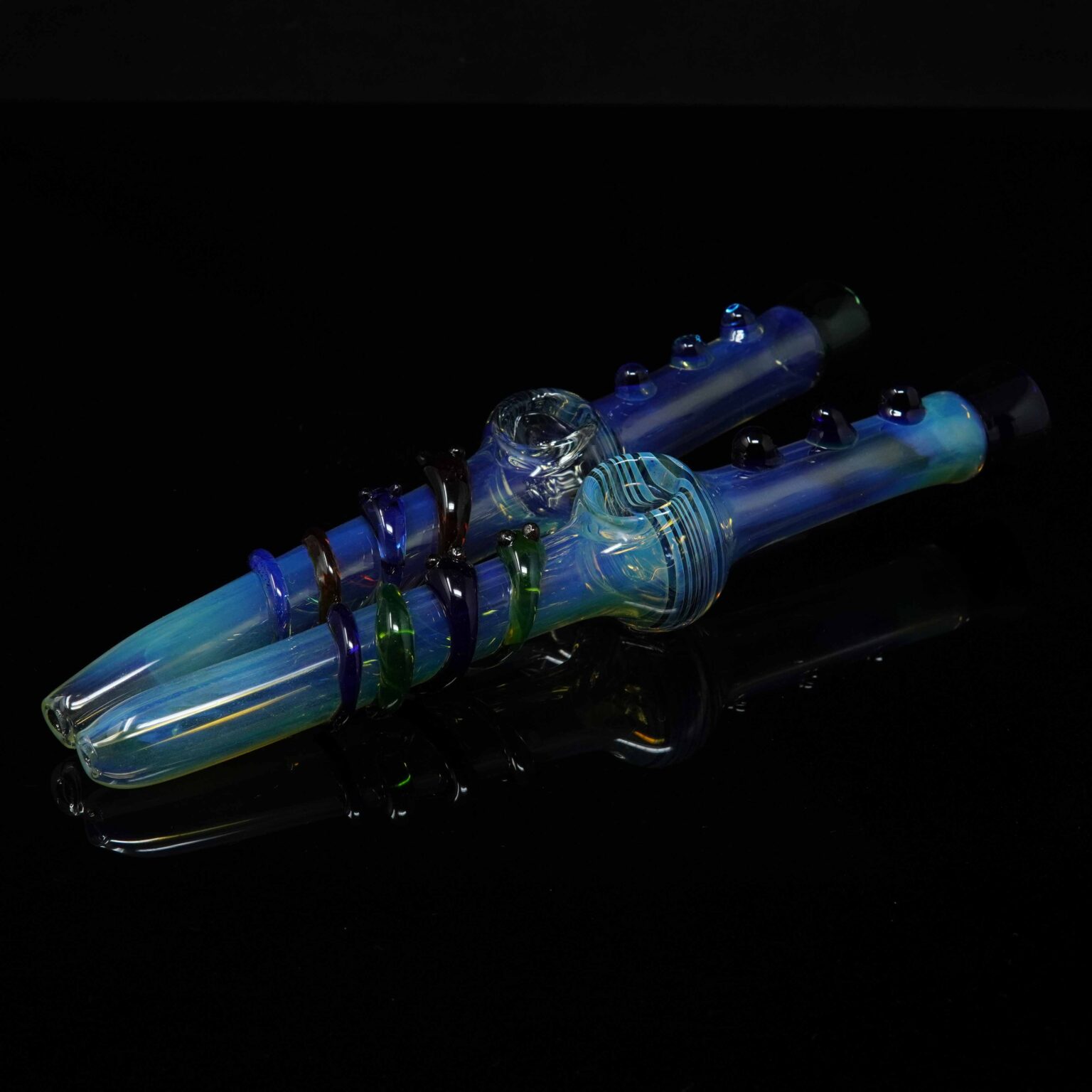 Handmade 10" Snake Flute Glass Pipe - Project Alpha Pipes