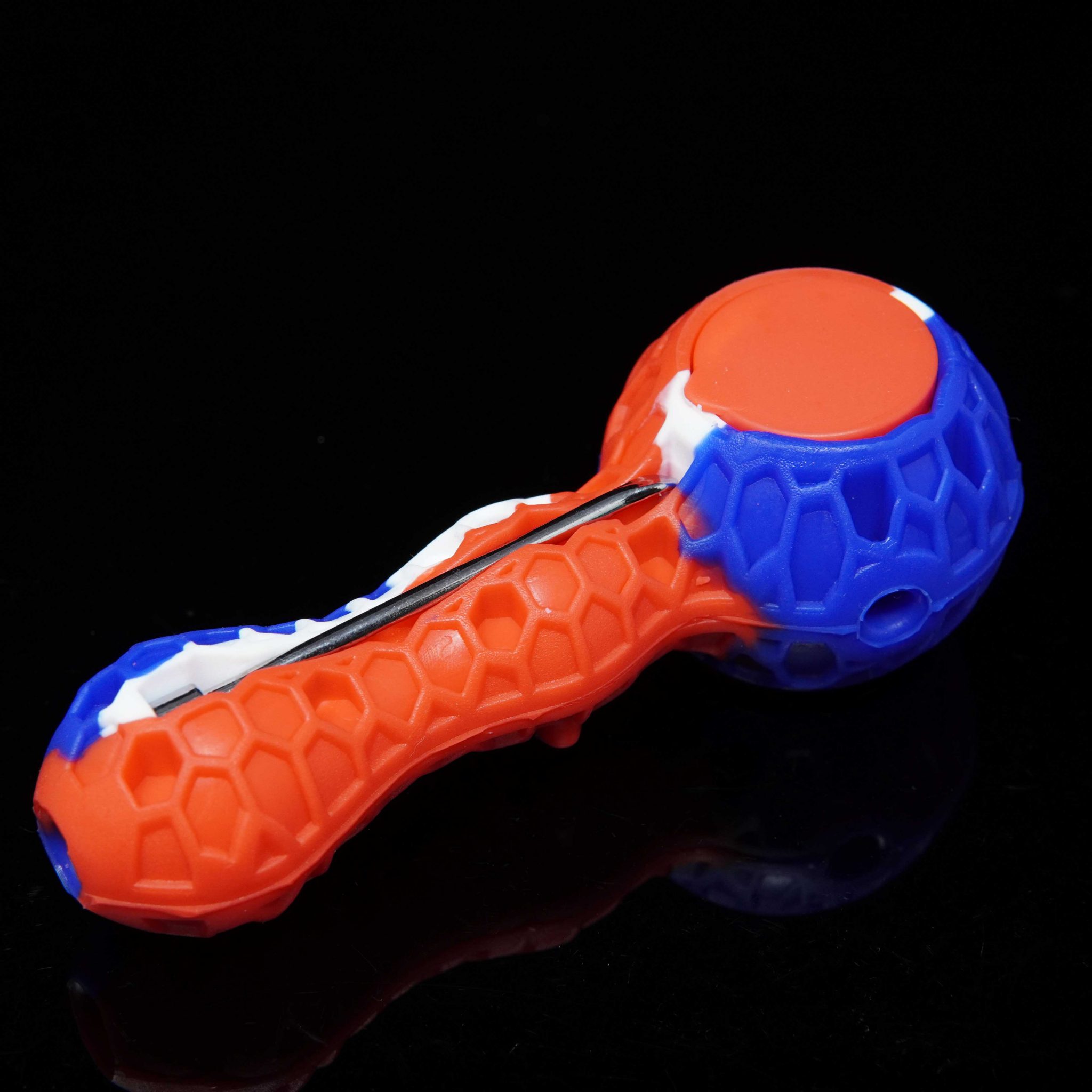 Handmade 4.25" Honeycomb Silicone Glass Pipe - Project Alpha Pipes