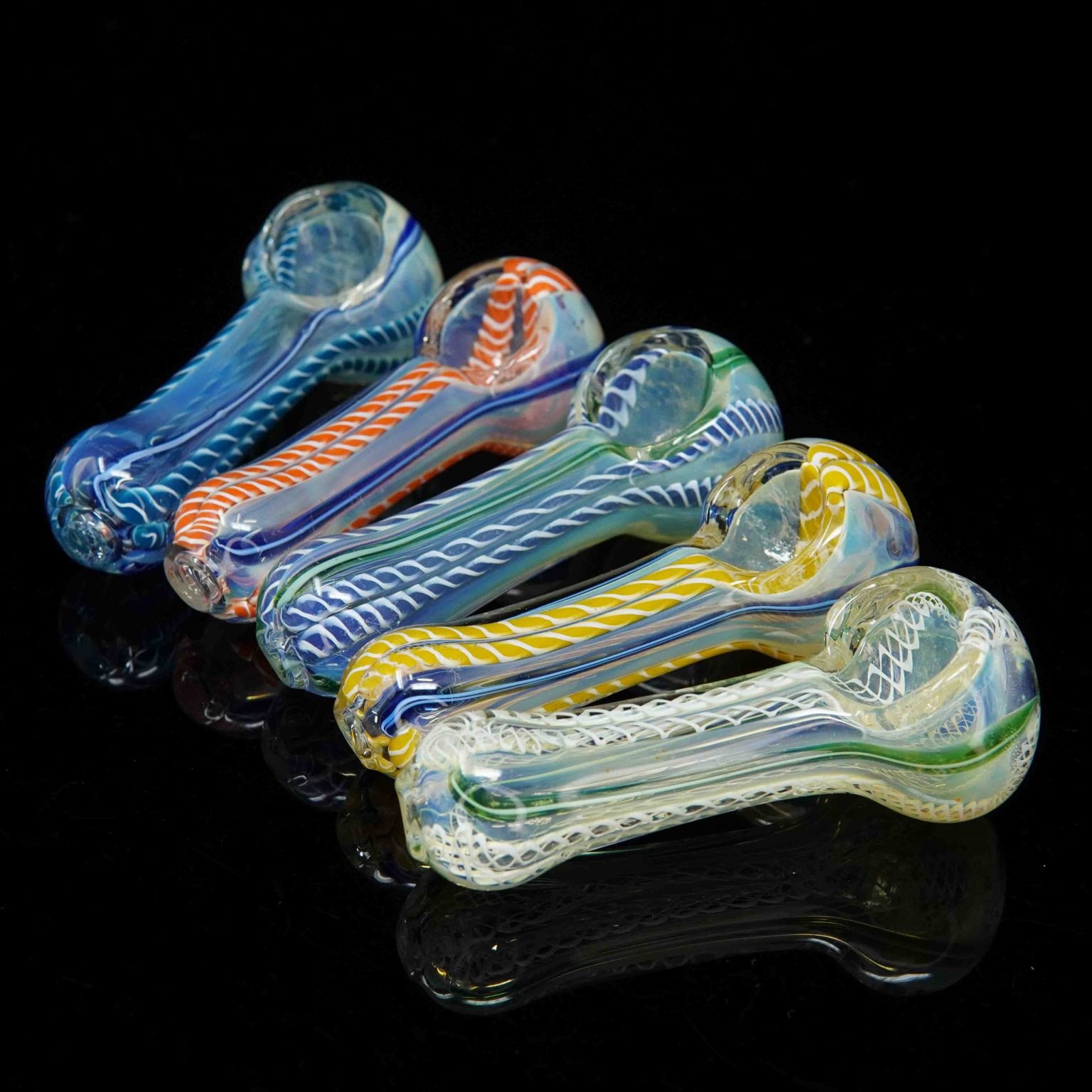 Handmade 3.5" Mini Colored String Glass Pipe - Project Alpha Pipes