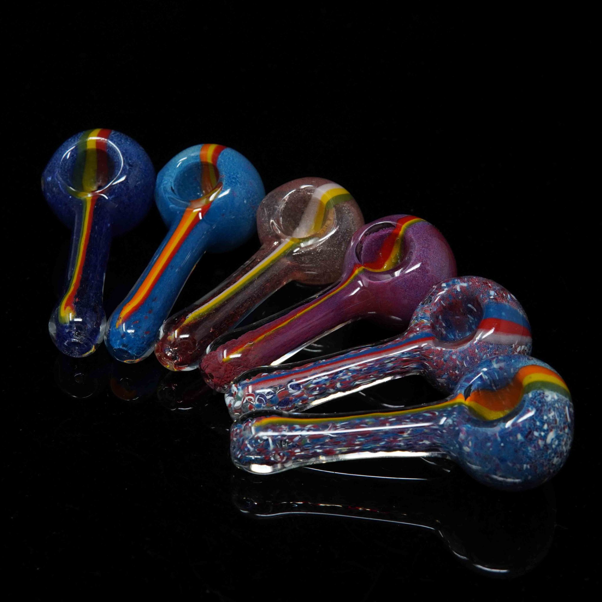 Handmade 3.5" Mini Rasta Straight Glass Pipe - Project Alpha Pipes