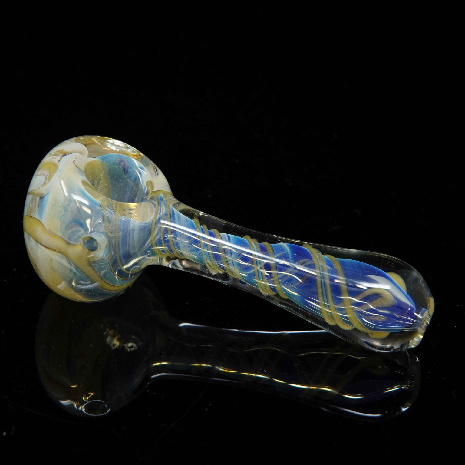 Handmade 4" Fumed Slim Handle Glass Pipe - Project Alpha Pipes