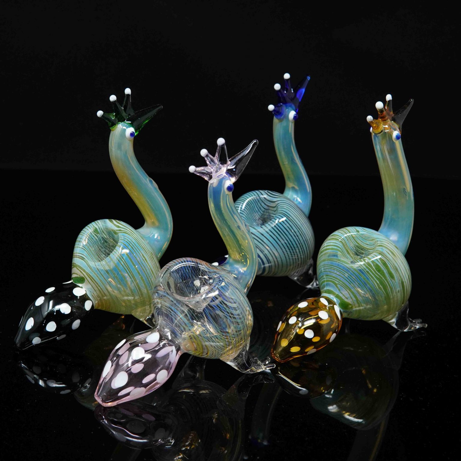 Handmade 6" Peacock Bird Glass Pipe - Project Alpha Pipes