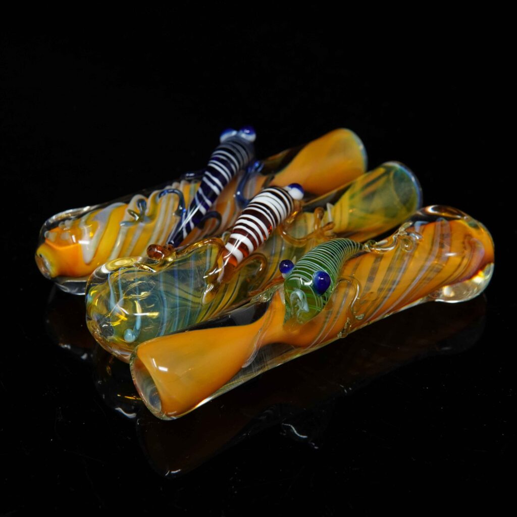 Handmade 4" Snake Chillum Glass Pipe - Project Alpha Pipes