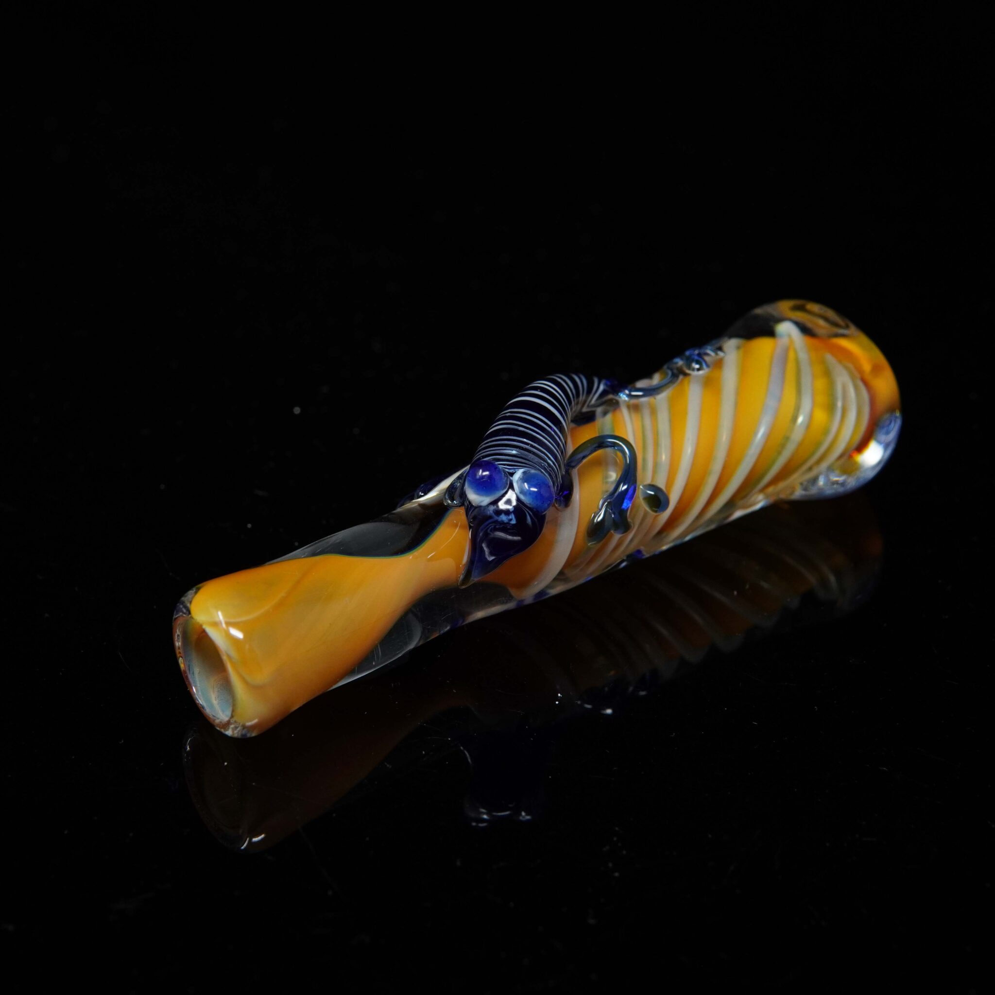 Handmade 3.5" Gecko Chillum Glass Pipe - Project Alpha Pipes